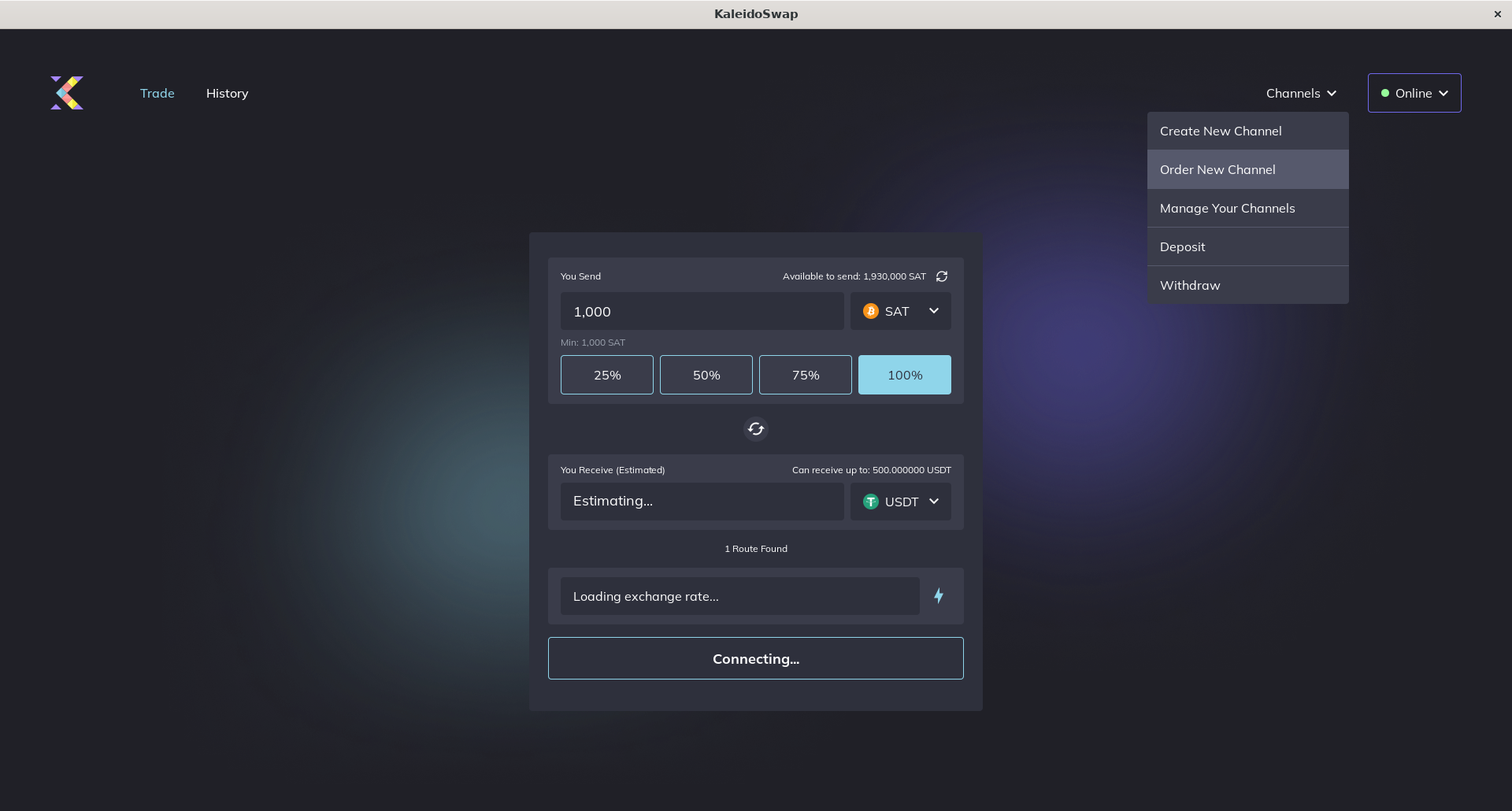 Channel Requests | KaleidoSwap Docs