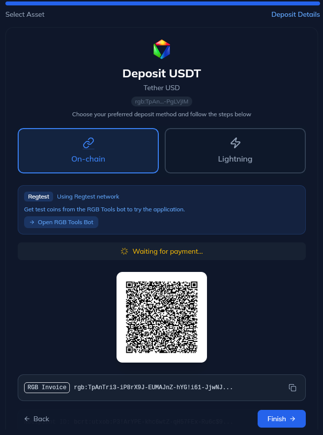 Deposit To Your Wallet | KaleidoSwap Docs